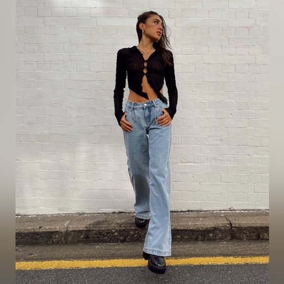 Princess Polly | Jeans | Nwt Princess Polly Zephyr Wide Leg Denim Earth ...